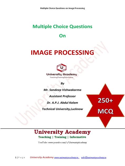 image processing mcq pdf image segmentation data compression