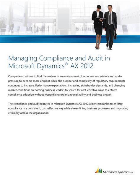 Pdf Managing Compliance And Audit In Microsoft ®dynamics Ax 2012