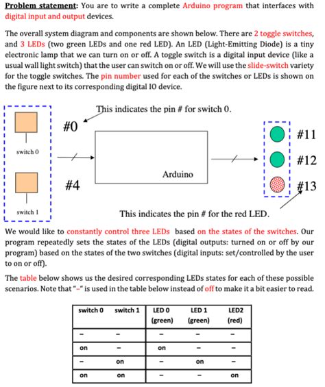Solved Write A Complete Arduino Program That Controls 3 Leds