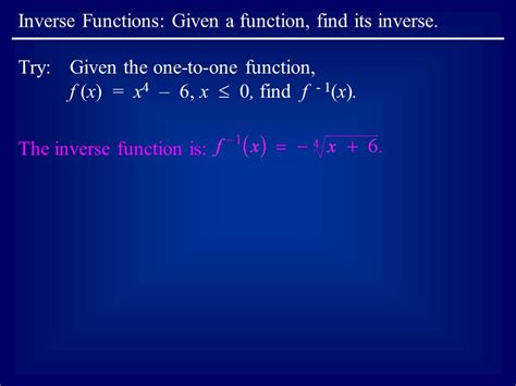 inverse functions given a function find its inverse first rename f