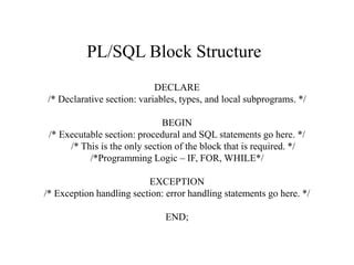 PLSQLIntroduction Ppt