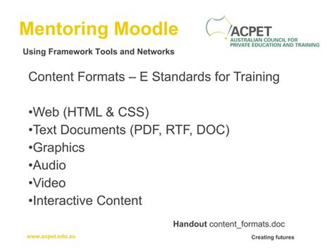 Acpet Vic Elearning Induction PPT