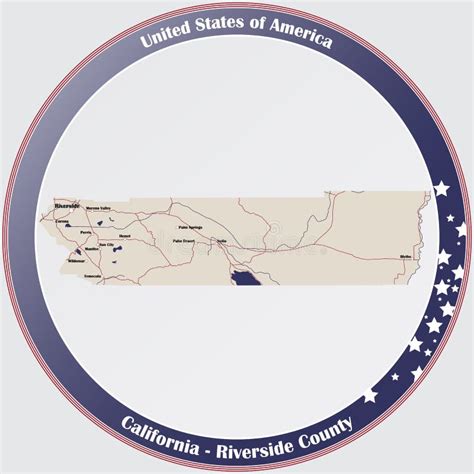 Map Of Riverside County In California Stock Vector Illustration Of