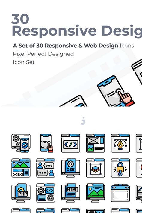 30 Responsive And Web Design Icon Set Masterbundles