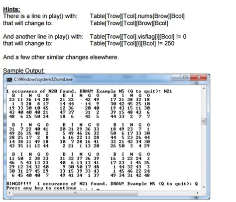 Solved In C Language Please Download Bingo Structc