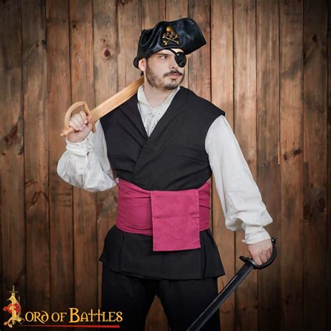 Cotton Canvas Pirate Sash Burgundy