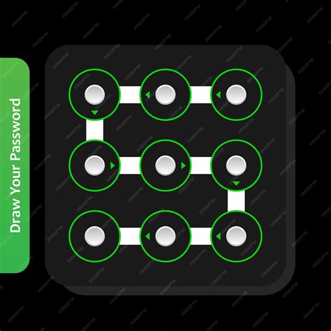 Premium Vector Mobile Phone Pattern Password Design In Green
