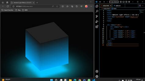 Css 3d Glowing Animated Cube Ambient Light Effects Exnrt
