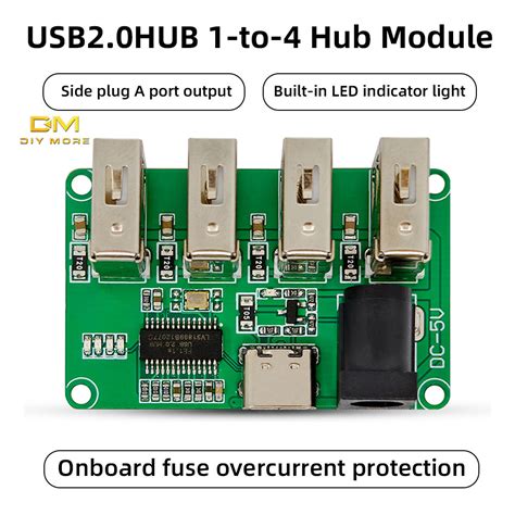 Diymore Dc5v 1 To 4 Port Ph2 0 Interface Version One To Four Usb 2 0 Hub Hub Module No Drive