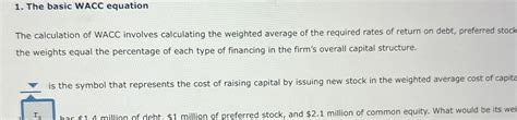 Solved The Basic Wacc Equationthe Calculation Of Wacc