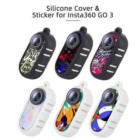 For Insta360 GO 3 Sunnylife Cooling Silicone Case Stickers Skin Wrap Lens Cover With Neck Strap