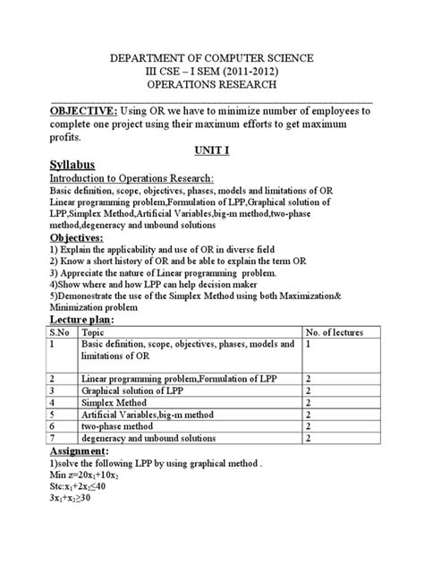 Operation Research Handbook Pdf Dynamic Programming Mathematical Optimization