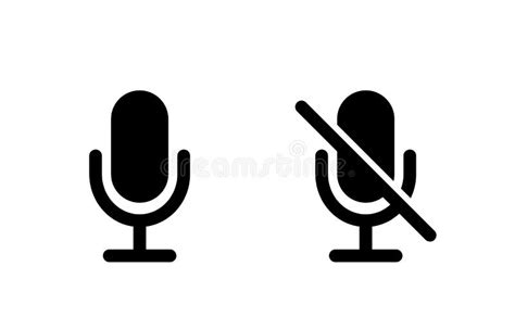 Mute And Unmute Audio Microphone Icon Stock Vector Illustration Of