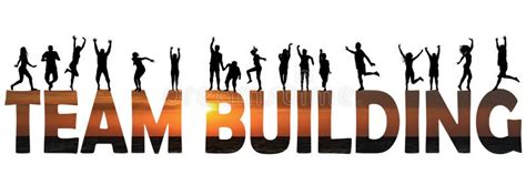 Team Building Concept With Happy People Silhouettes Stock Illustration Illustration Of