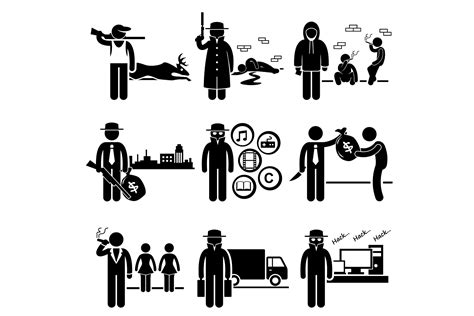 Illegal Activity Criminal Crime Icon An Icon By Leremy Stick Figures