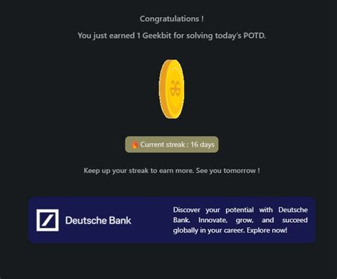 Geekstreak2024 Deutschebank Geeksforgeeks Challengeaccepted Nitin