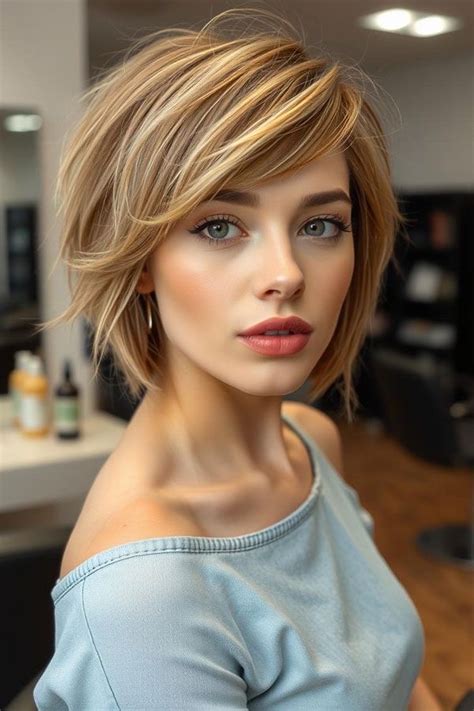 Chic Layered Bob With Side Swept Bangs In 2025 Bob Hairstyles With