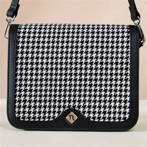 Go To Shoulder Bag For Women Black Houndstooth Online Premium