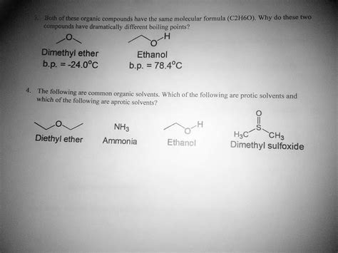 SOLVED:Both of these organic compounds have the same molecular formula (C2H6O) Why do these two ...
