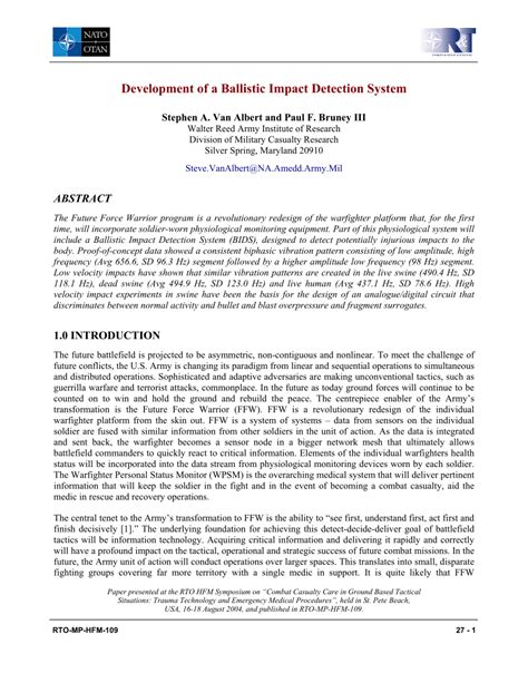 pdf development of a ballistic impact detection system