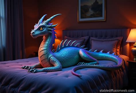 Dragon On Velvet Bed In Rainbow Colors Stable Diffusion Online