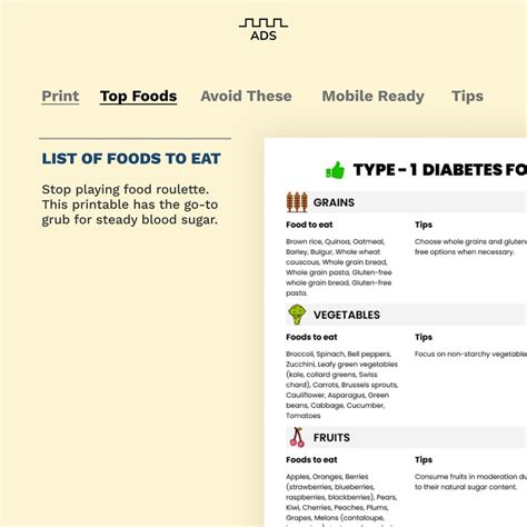 Type 1 Diabetes Food List T1d Food Guide Dm 1 Foods To Eat And