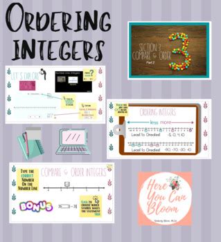 Compare Order Integers Interactive Notes Digital Lesson TPT