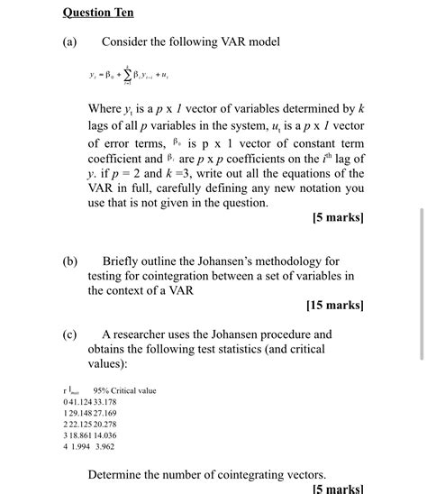 Solved Question Tena ﻿consider The Following Var