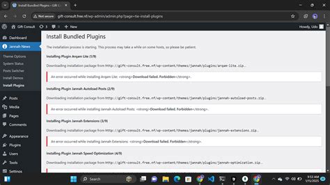 403 Forbidden Error When Installing Plugins From Jannah Theme Hosting
