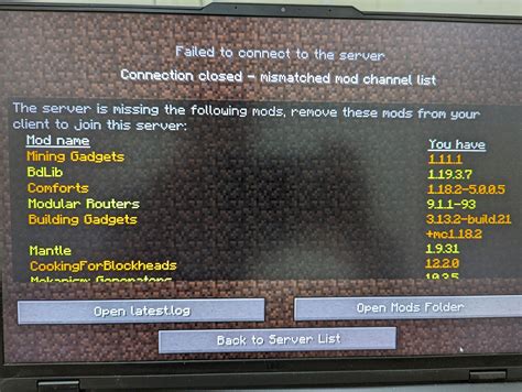 Server Is Missing Mods Java Edition Support Support Minecraft