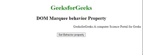 Comportement Html Dom Marquee Propriété Stacklima
