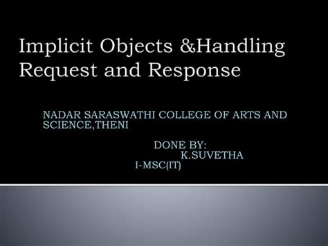 implicit objects andhandling pptx