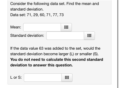 Solved Consider The Following Data Set Find The Mean And Chegg