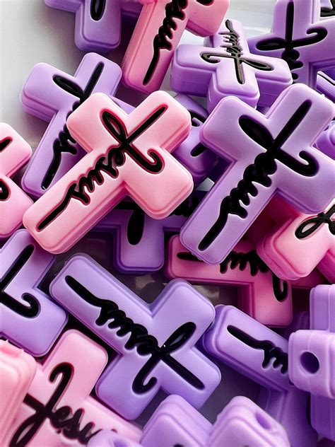 Jesus Cross Focal Beads Silicone Focal Bead Focal Beads For Pens