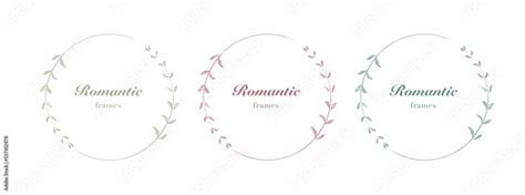 Boho Circle Frame Illustration Set Frame With Leaves Stock