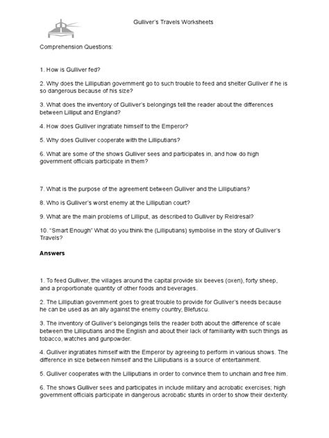 comprehension questions answers pdf