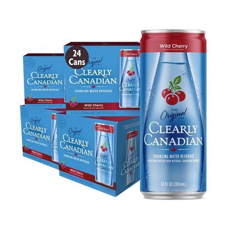 Clearly Canadian Wild Cherry Cans Sparkling Water 24 Pack