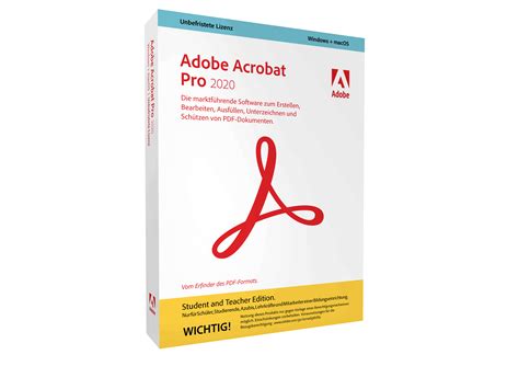 Adobe Acrobat Pro 2020 Student And Teacher Edition Win Mac Blitzhandel24