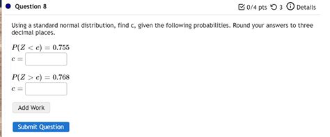 Solved Using A Standard Normal Distribution Find C Given Chegg