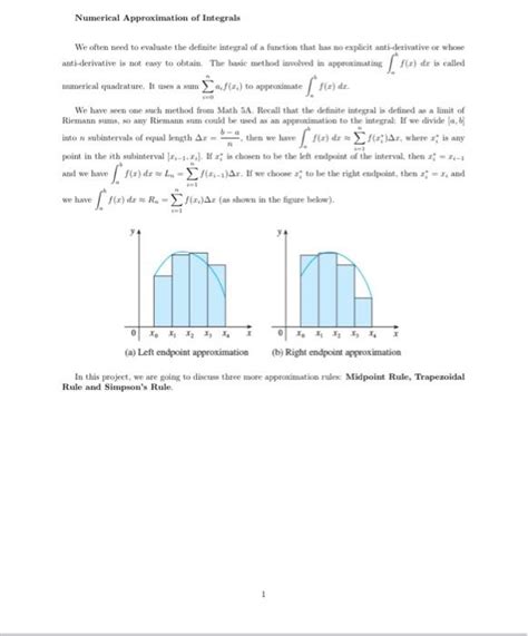 solved numerical approximation of integrals we often need to