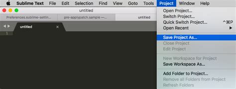 How To Create A New Project In Sublime Text 3 In A New Projects Tab