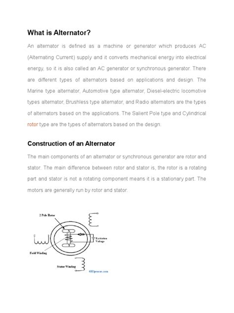 Salient And Non Salient Pole Generators Pdf Electric Motor