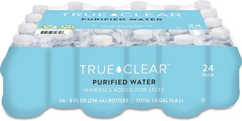 True Clear Purified Bottled Water 8 Oz Bottle 24 Bottles Carton 182 Cartons