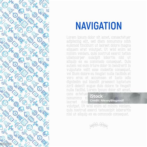 얇은 선 아이콘 설정 탐색 및 방향 개념 포인터 나침반 태블릿 신호등 저장소 위치에 항해 위성 배너 인쇄 매체 웹 페이지에 대 한 최신 벡터 일러스트 개념에 대한 스톡 벡터