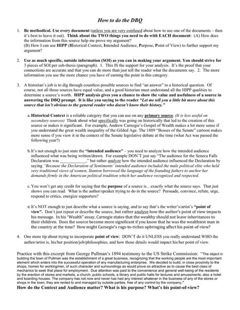 How To Write A Dbq Hipp Analysis And Essay Tips