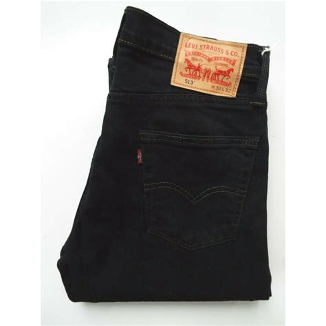 Levis Levis 513 Jeans Mens Stretch Slim Straight Fit W30 L32 Black