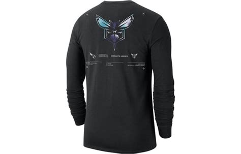 Air Jordan Charlotte Hornets Nba Long Sleeve T Shirt Black Dz0338 010