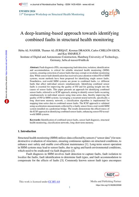 pdf a deep learning based approach towards identifying combined faults in structural health