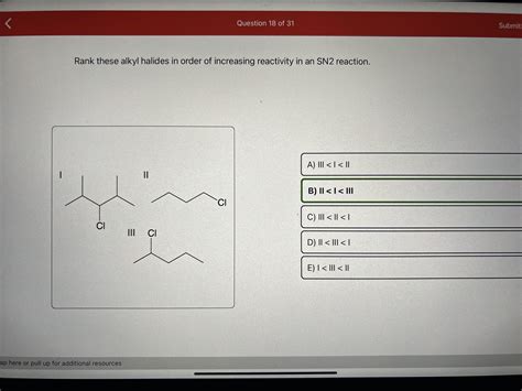 Solved Rank these alkyl halides in order of increasing | Chegg.com