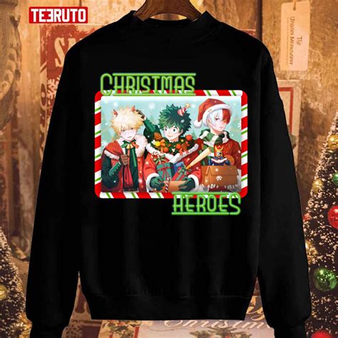 Christmas Heroes On Teal Unisex Sweatshirt Teeruto
